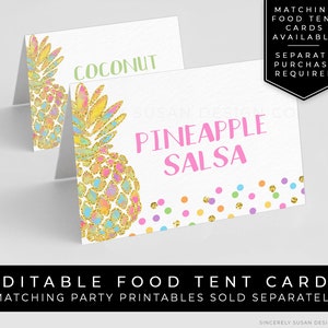 Pineapple Birthday Cupcake Toppers Rainbow Party Decorations Printable ...