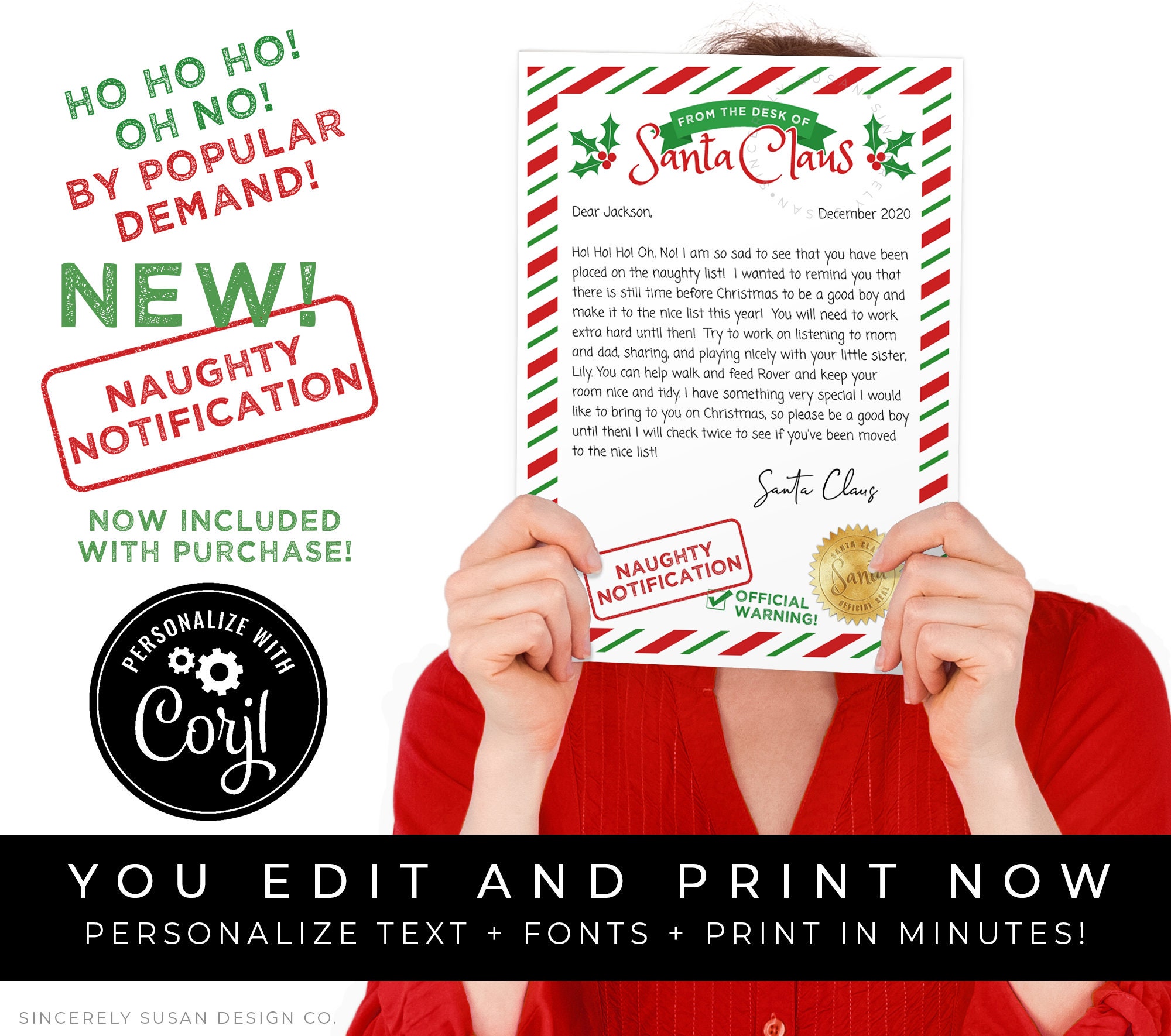 Editable Letter From Santa Kit Holiday Printable Personalized Christmas ...