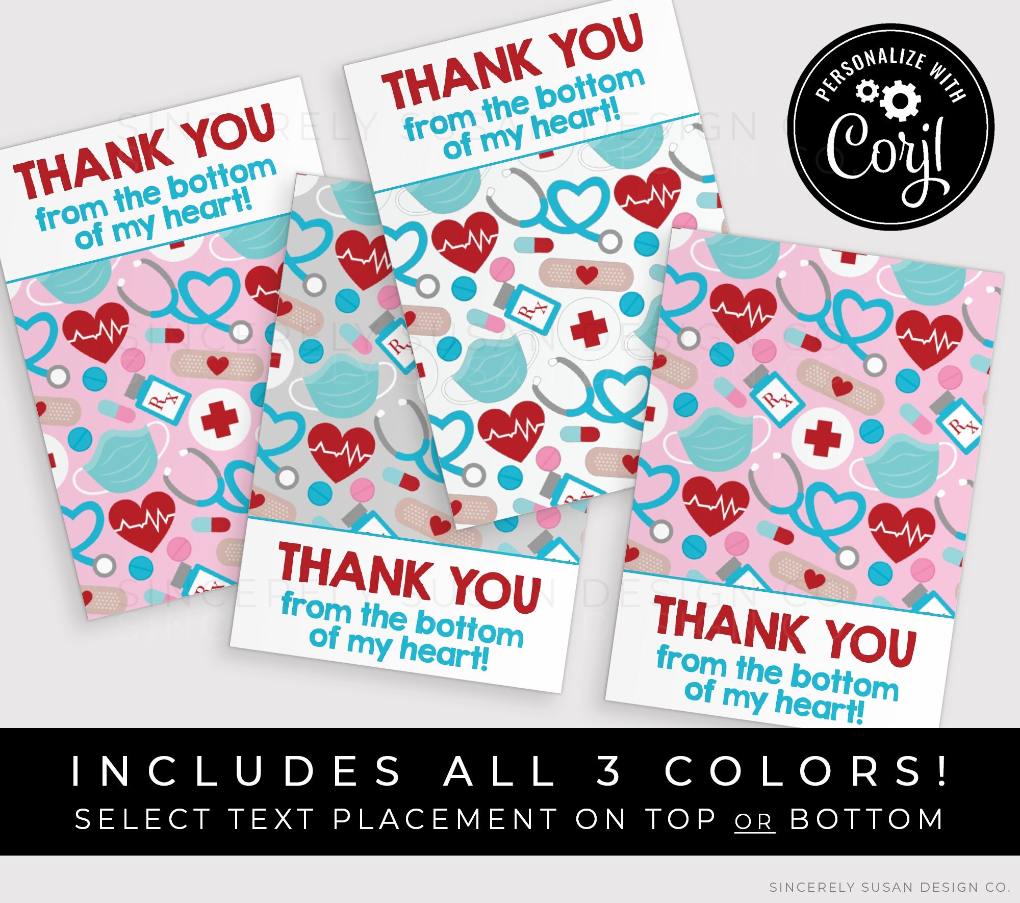 CUSTOMIZABLE Medical Appreciation Mini Cookie Cards, Printable Doctor ...