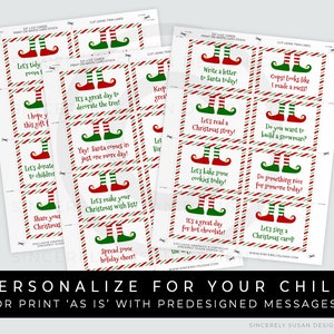 CUSTOMIZABLE Elf Activity Cards, Printable Elf Notes, Editable Elf ...
