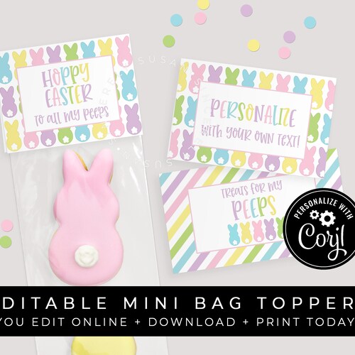 Easter Treat Bag Topper Easter Printable My Favorite Peeps - Etsy