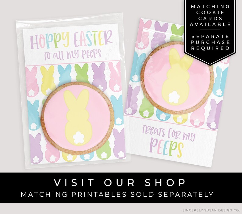 CUSTOMIZABLE Hoppy Easter Bunny Peeps Mini Cookie Packaging - Etsy