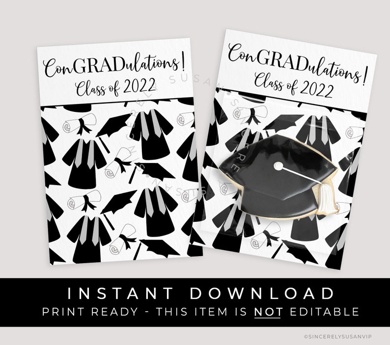 Instant Download Graduation Mini Cookie Card Printable Class - Etsy
