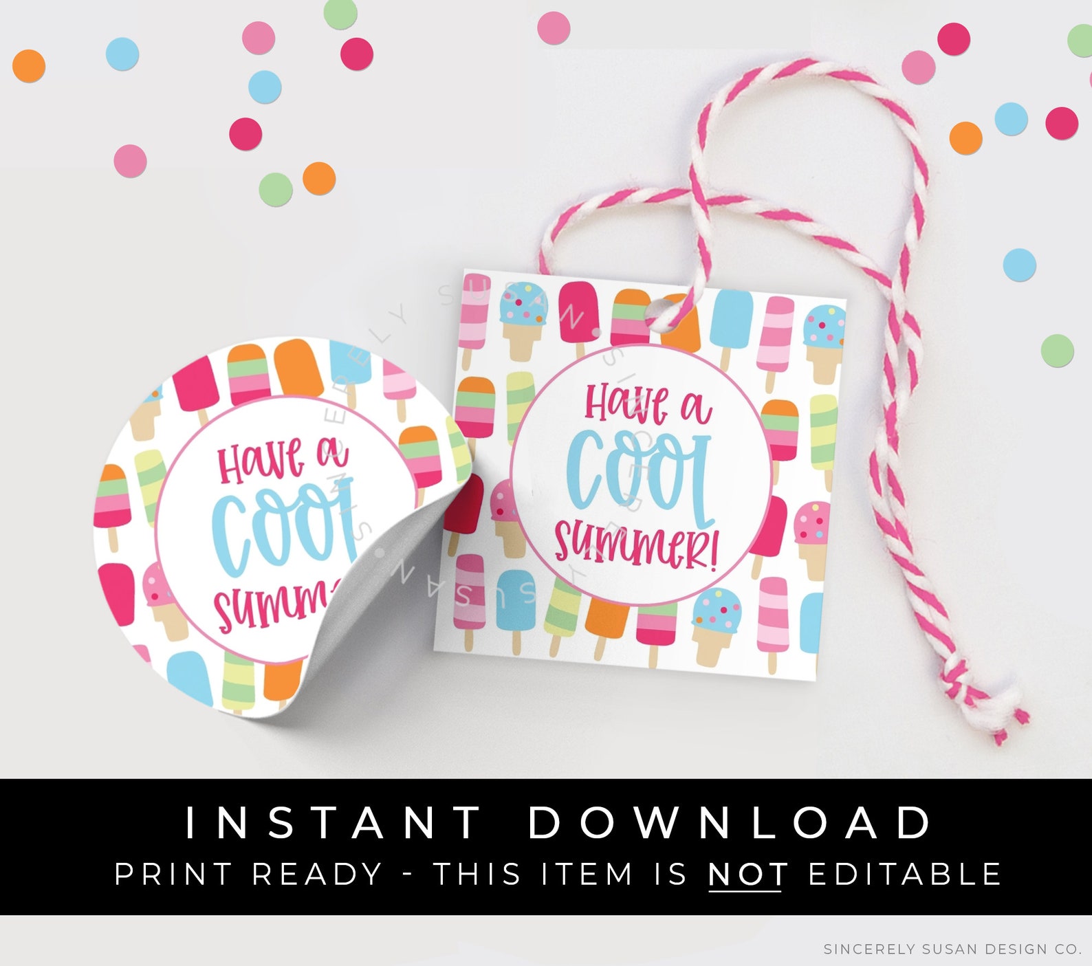 Instant Download Popsicle Tag, Have a Cool Summer Printable Tag, Cookie ...