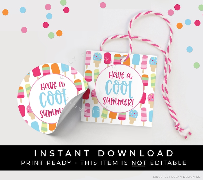 Instant Download Popsicle Tag Have a Cool Summer Printable - Etsy