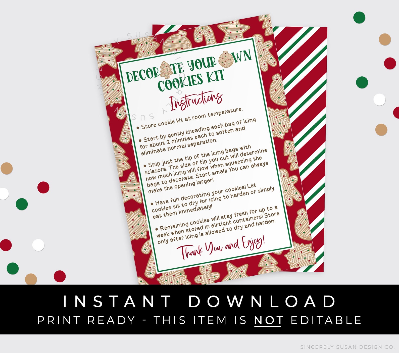 Instant Download Christmas Decorate Your Own Cookie Kit - Etsy