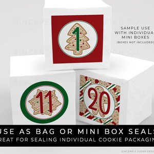 Instant Download Advent Cookie Calendar Tags Numbers, Christmas ...