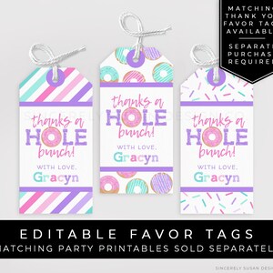 Donut Birthday Cupcake Toppers Printable Party Decorations Confetti ...