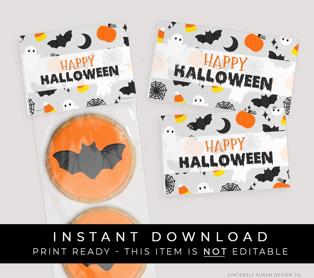 Instant Download Happy Halloween Treat Bag Topper, Spooky Sweet ...