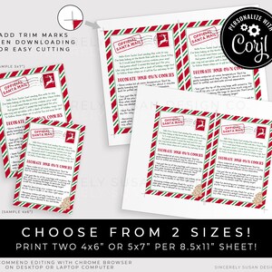 CUSTOMIZABLE Christmas DIY Cookie Decorating Kit Instructions Printable ...