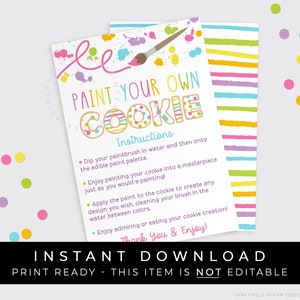 Instant Download PYO Cookies Instructions Card Printable, Spring ...