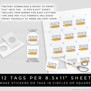 Instant Download Pencil Back to School Tag, Start School Year off Write ...