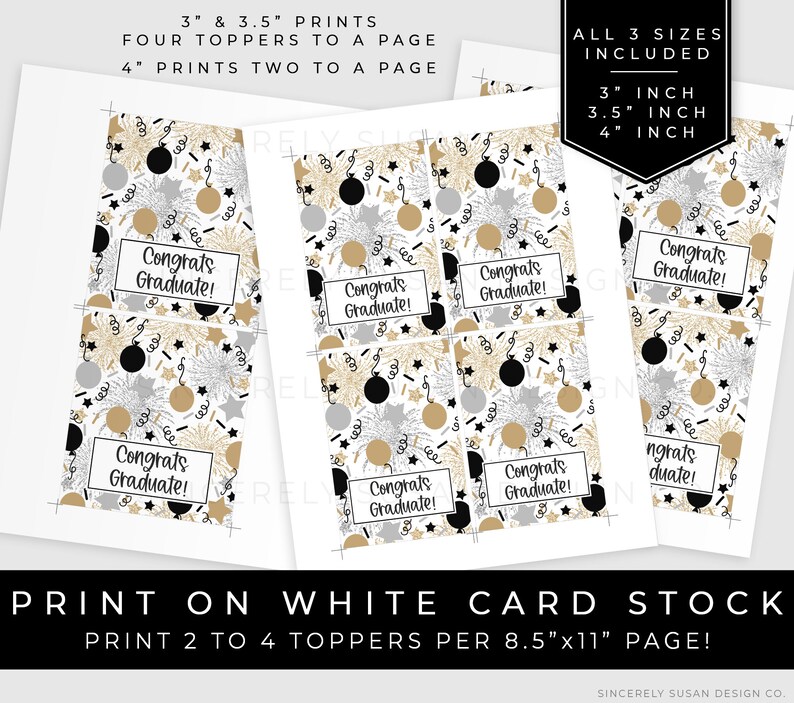 Instant Download Graduation Mini Cookie Bag Topper Printable | Etsy