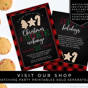 CUSTOMIZABLE Buffalo Plaid Holiday Cookie Gift Tag, Christmas Printable ...