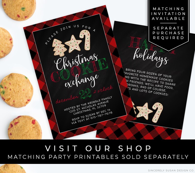 CUSTOMIZABLE Buffalo Plaid Holiday Cookie Gift Tag Christmas - Etsy