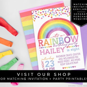 Rainbow Birthday Banner Printable Party Decorations Editable Rainbow ...
