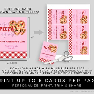 Pizza Valentine's Day Cards for Kids School Classroom, Personalized ...