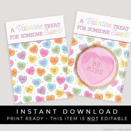 Printable Valentine's Day Cookie Tag Happy - Etsy