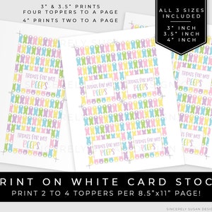 Instant Download Treats for My Peeps Bag Topper, Printable Cottontail ...