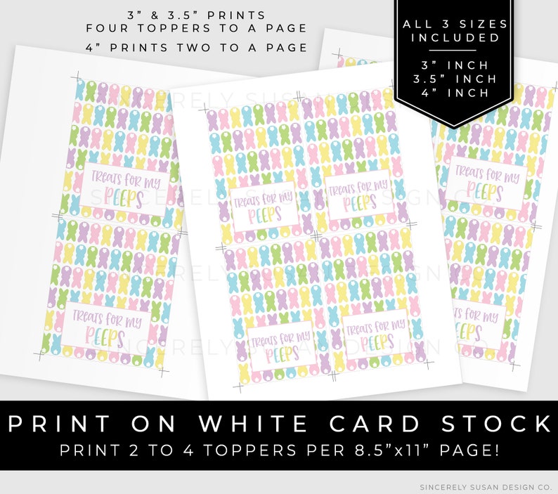 Instant Download Treats for My Peeps Bag Topper, Printable Cottontail ...