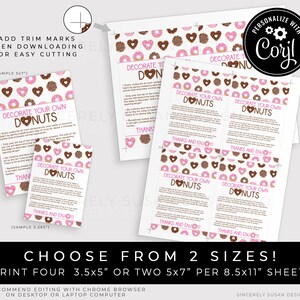 CUSTOMIZABLE Valentine Donuts DIY Cookie Kit Instructions Printable ...