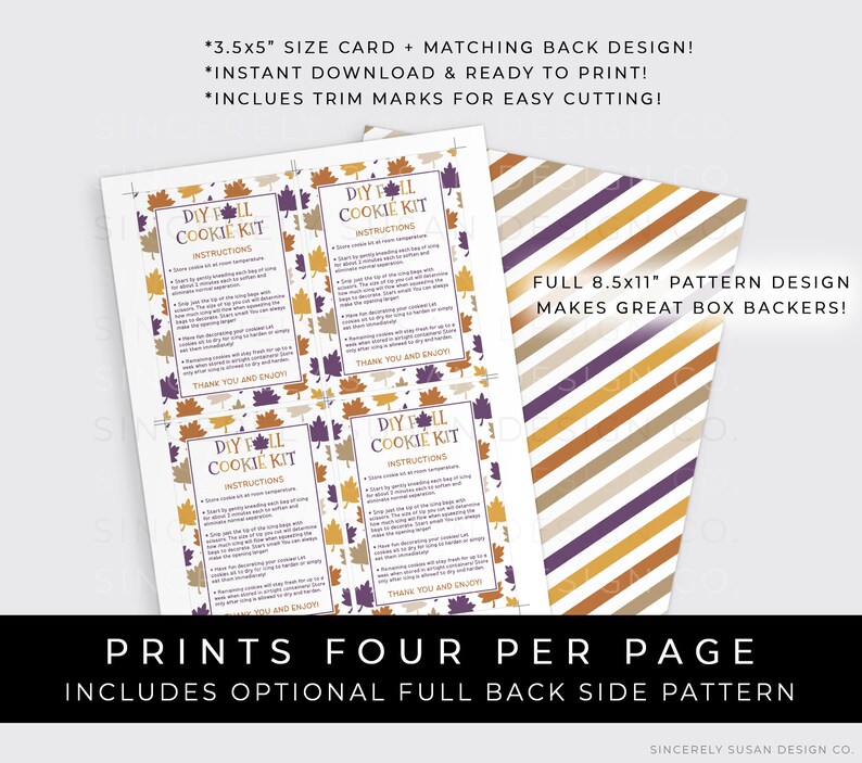 Instant Download Fall DIY Cookie Kit Instructions Printable - Etsy