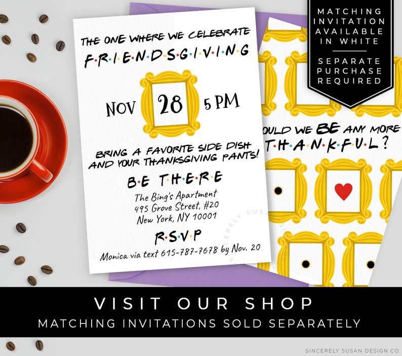 Friends TV Show Party Printable Friendsgiving Sign the One - Etsy