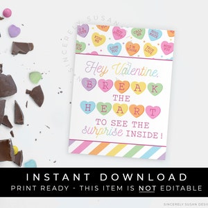 Instant Download Printable Valentine's Day Giant Breakable Chocolate ...