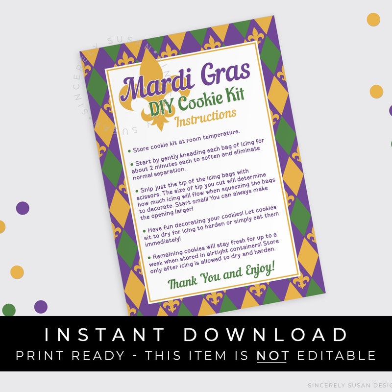 Mardi Gras Cookies - Etsy