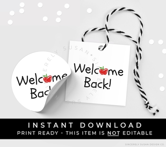 Instant Download Welcome Back to School Tag Kids Preschool - Etsy