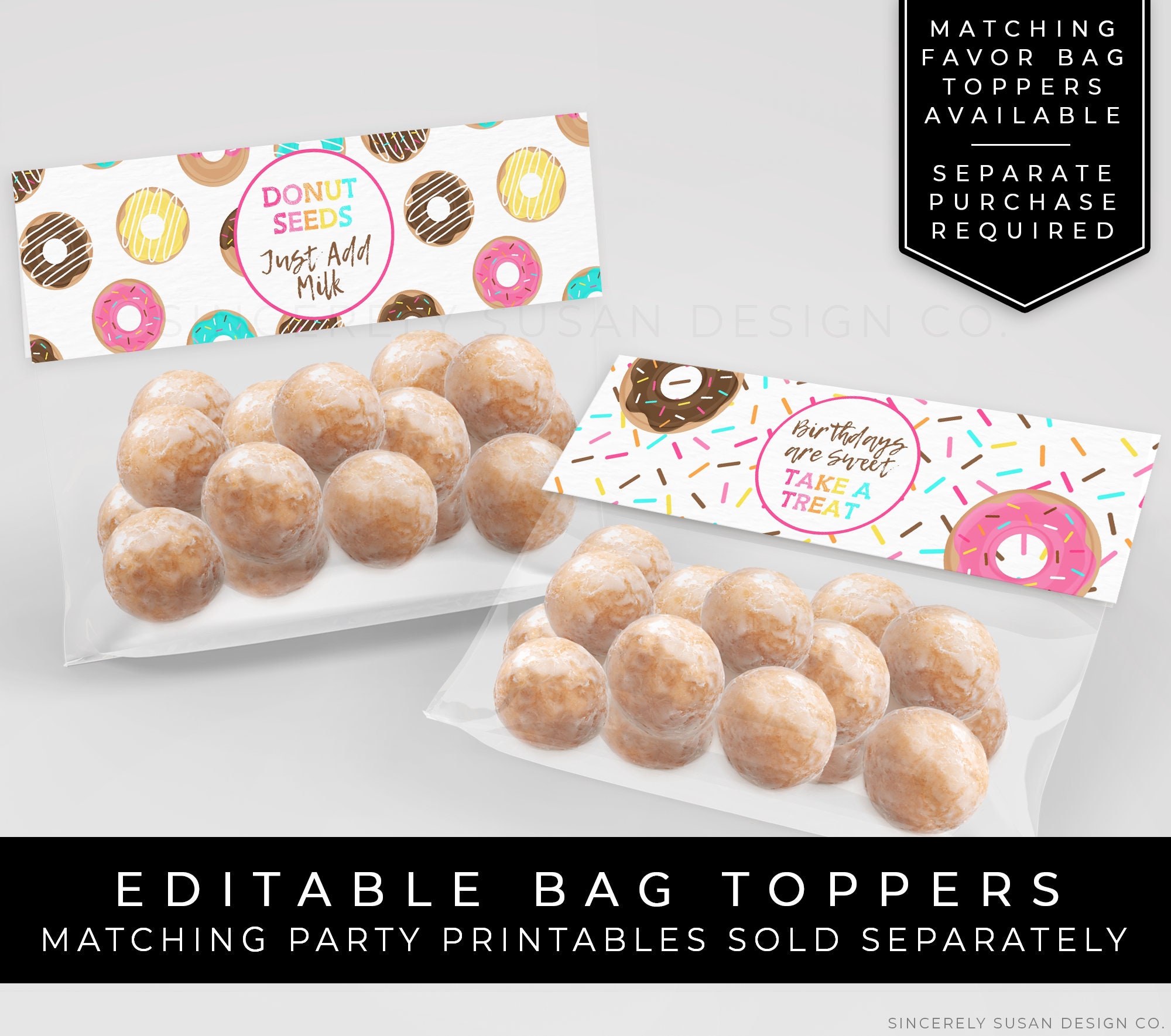 Printable Donut Water Bottle Labels Rainbow Sprinkles Birthday Party ...