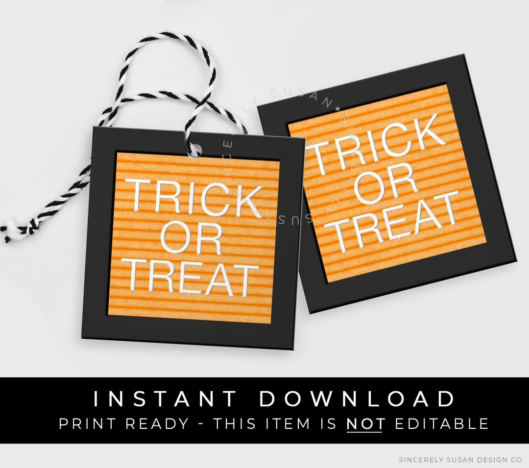Instant Download Trick or Treat Halloween Letterboard Cookie Tag ...