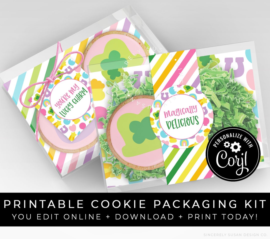 CUSTOMIZABLE You're My Lucky Charm Cookie Packaging Wrap Kit, Editable ...