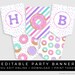 Donut Birthday Banner Party Decorations Sprinkles Confetti Personalized ...