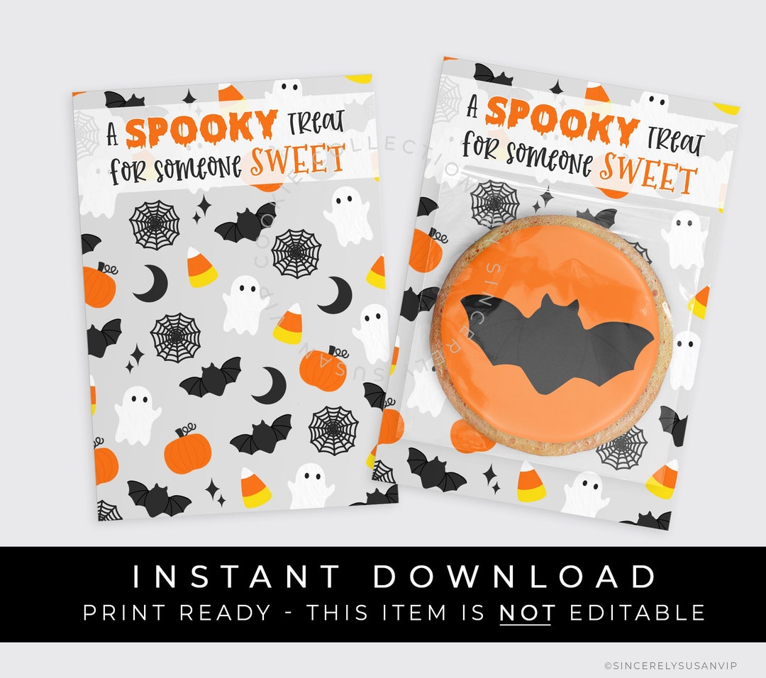 Instant Download Halloween Cookie Card, Spooky Treat for Someone Sweet ...