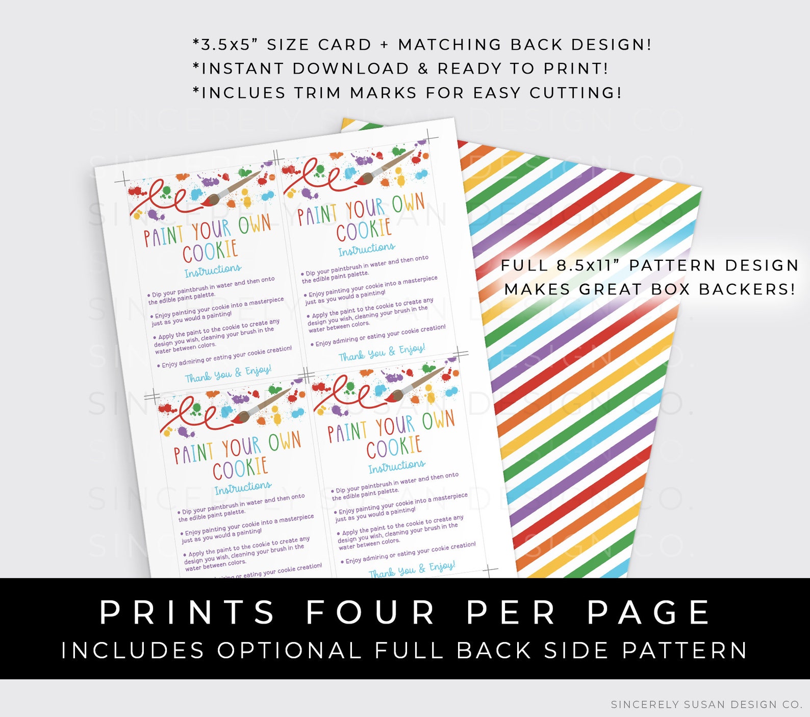 Instant Download PYO Cookies Instructions Printable Card - Etsy