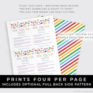 Instant Download PYO Cookies Instructions Printable Card, Primary ...