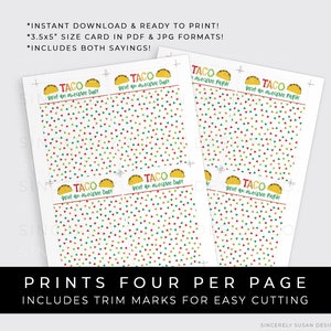 Instant Download Father's Day Taco Cookie Card Printable, Awesome Dad ...