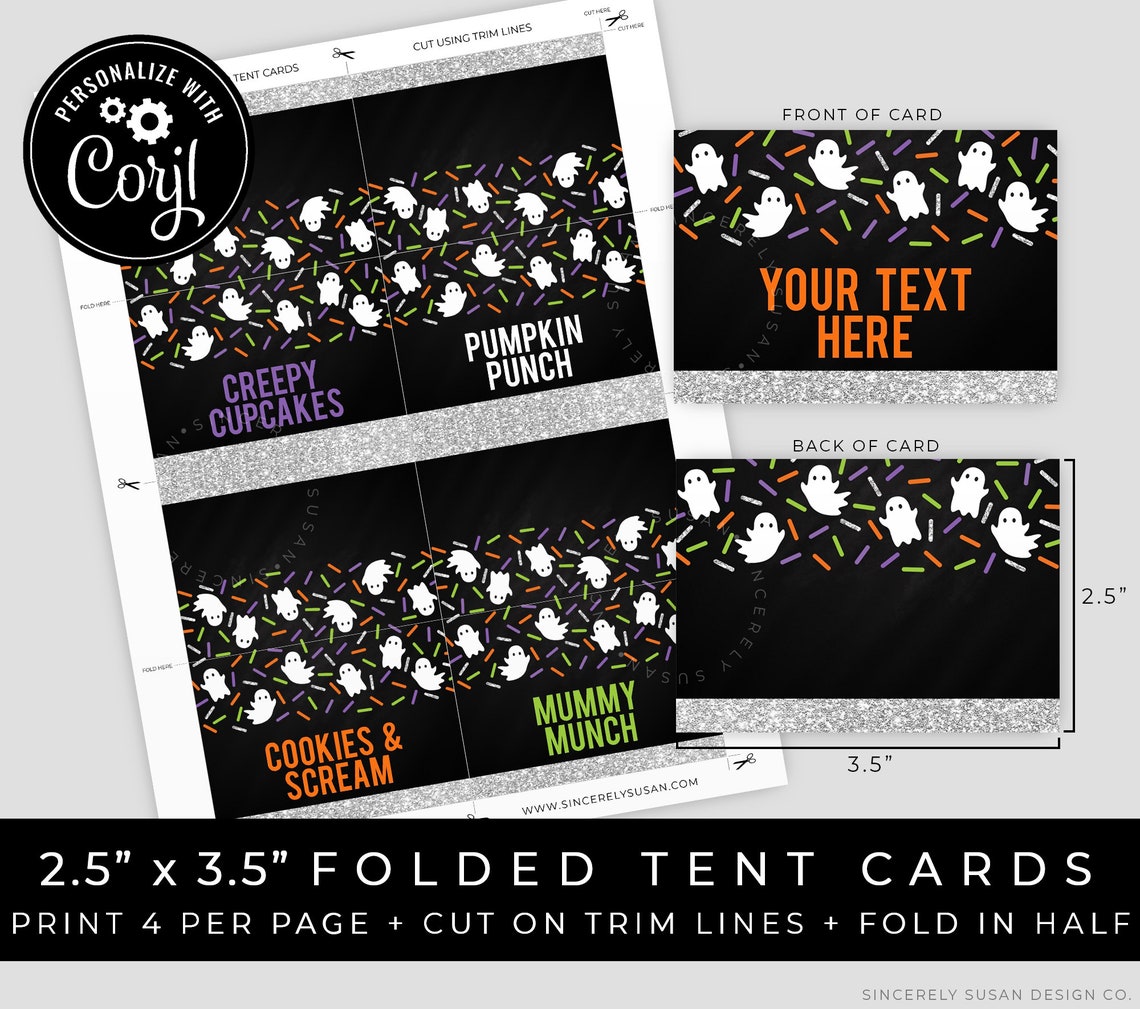 Halloween Food Tent Cards Printable Halloween Party Decor | Etsy