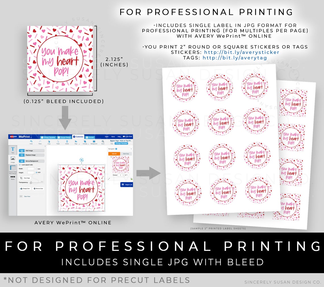 Instant Download You Make My Heart Pop Valentine Cookie Tag | Etsy