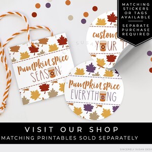 CUSTOMIZABLE Fall DIY Cookie Kit Instructions Printable Card, Fall ...