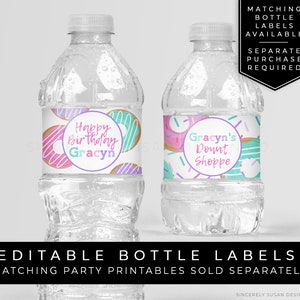 Donut Birthday Cupcake Toppers Printable Party Decorations Confetti ...