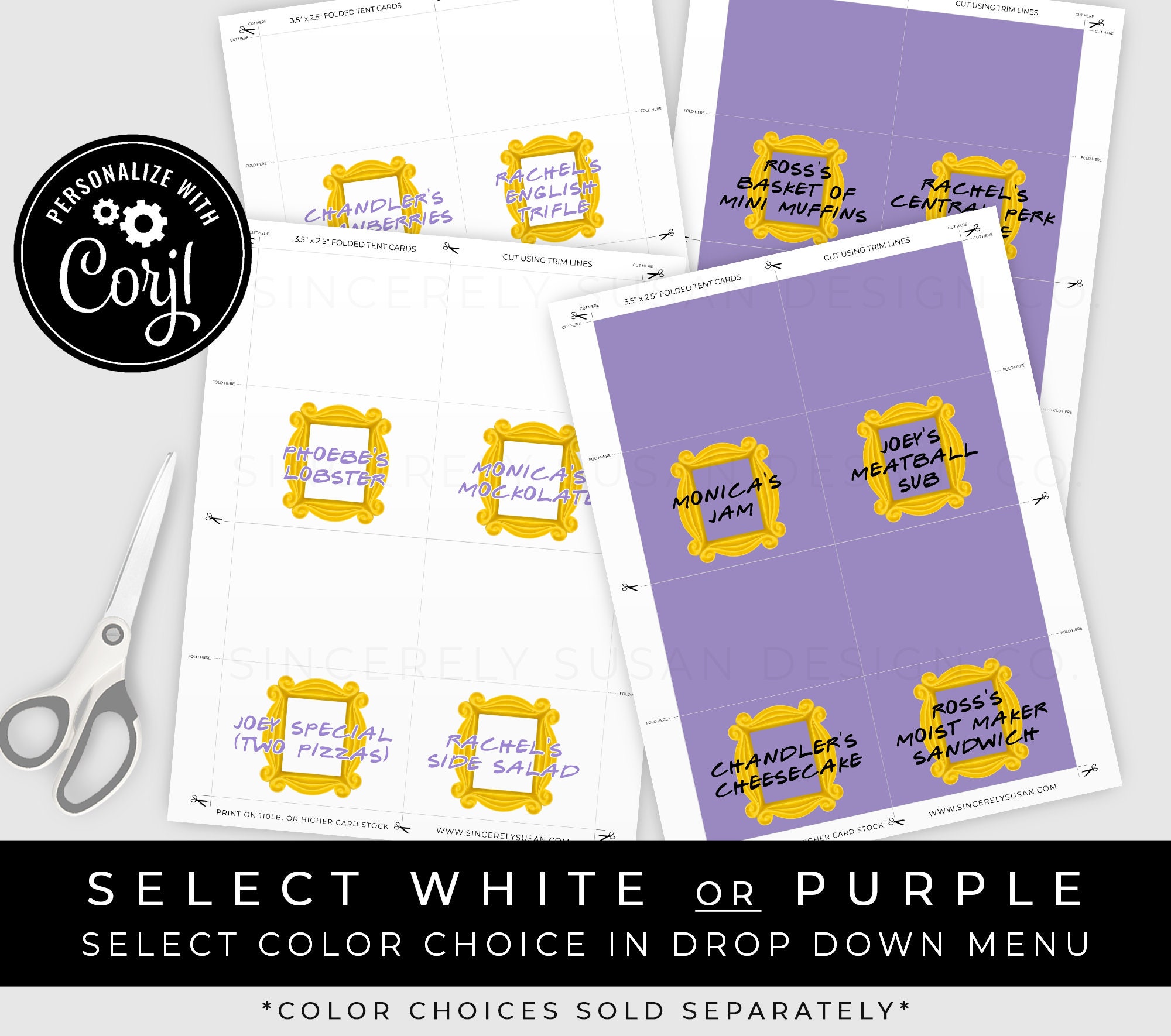 Friends Party Food Label Buffet Place Card Printable Friends TV Show ...
