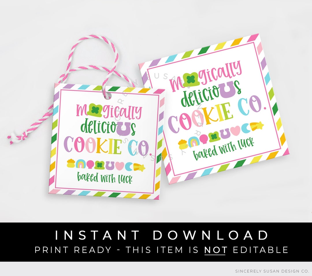 Instant Download Magically Delicious Cookie Tag, Printable Lucky St ...