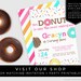 Editable Donut Sign Birthday Printable Party Decorations Rainbow ...