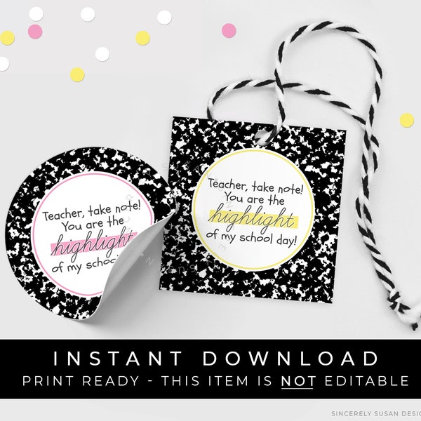 Highlighter Teacher Appreciation - Etsy