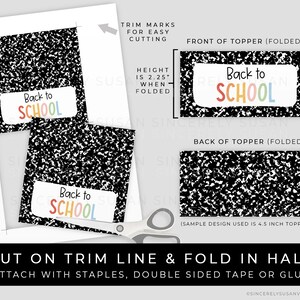 Instant Download Large Back to School Bag Topper, Composition Notebook ...