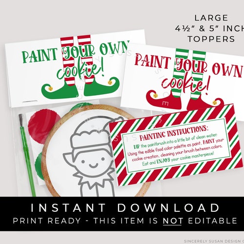 Christmas PYO Cookie Treat Bag Topper/ Printable Treat Bag - Etsy