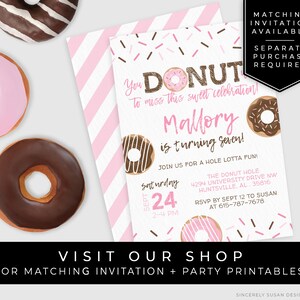 Donut Food Tent Cards Sprinkles Birthday Party Decor Printable Buffet ...