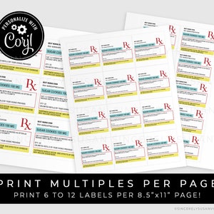 CUSTOMIZABLE Cookie Prescription Label RX Nurse Appreciation Sticker ...